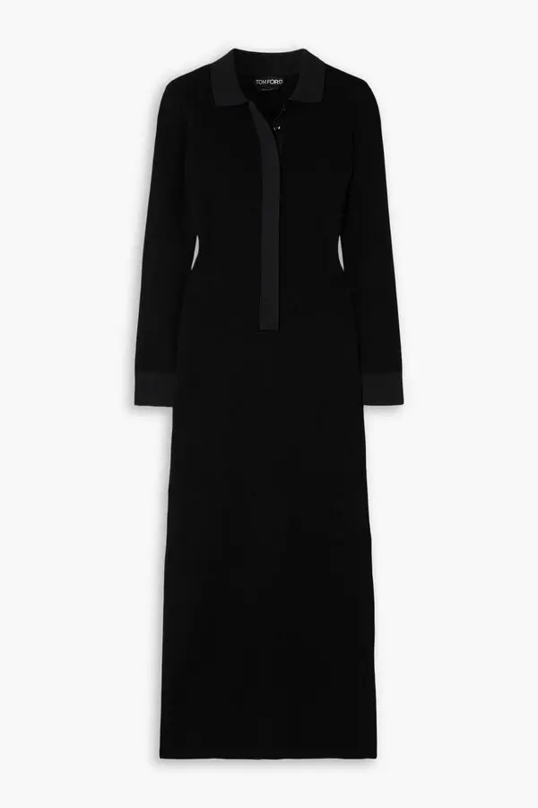 TOM FORD Wool-blend Midi Dress - Black