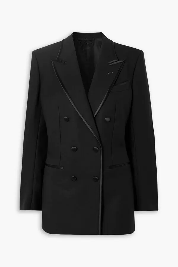 TOM FORD Double-breasted Wool-blend Blazer - Black