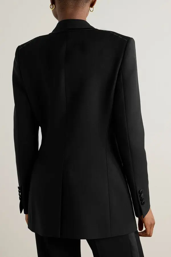 TOM FORD Double-breasted Wool-blend Blazer - Black