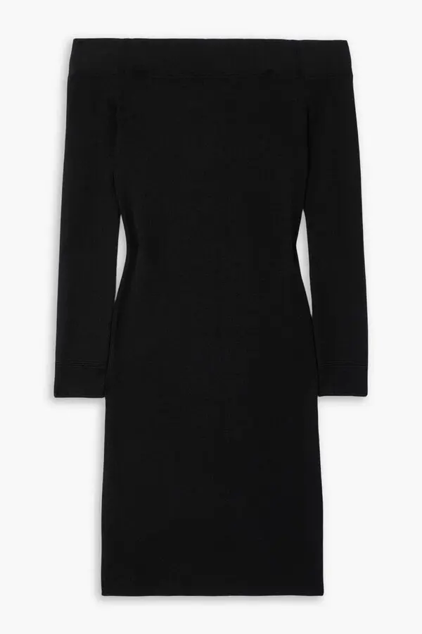 TOM FORD Off-the-shoulder Cashmere And Silk-blend Dress - Black