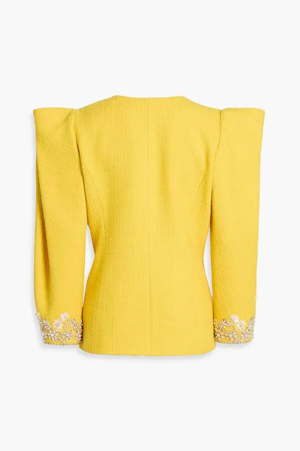 Carolina Herrera Embellished Wool-tweed Jacket