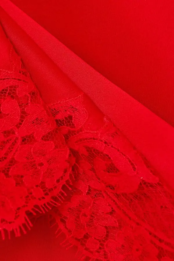 Stella McCartney Lace-trimmed Satin Midi Slip Dress - Red