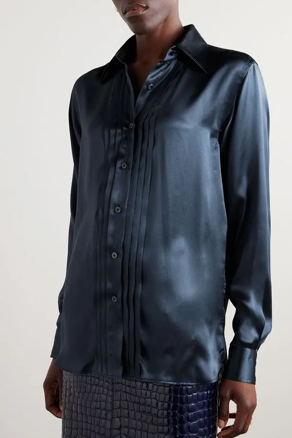 TOM FORD Pleated Silk Shirt