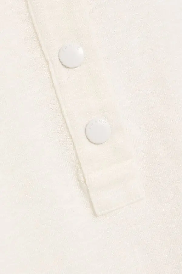 FRAME Linen-blend Jersey Polo Shirt