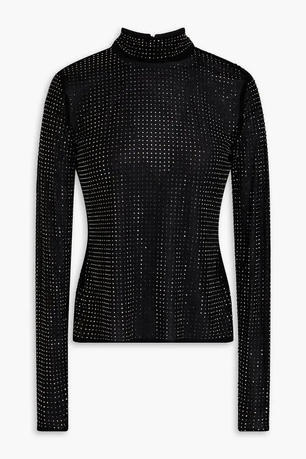 Simkhai Crystal-embellished Jersey Turtleneck Top
