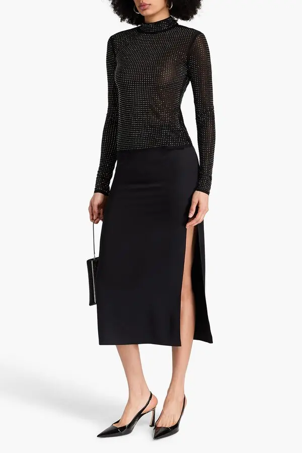 Simkhai Crystal-embellished Jersey Turtleneck Top