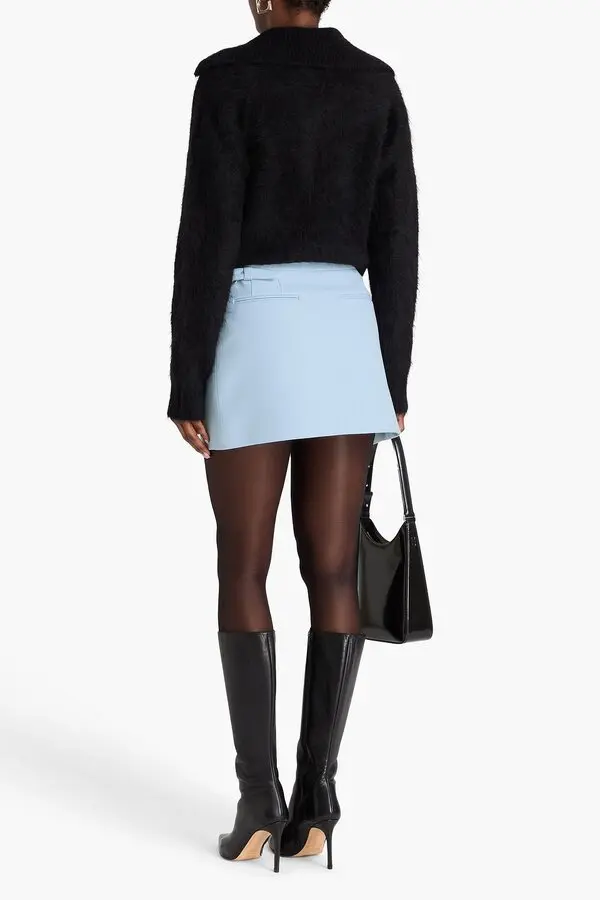 Wardrobe.NYC Grain De Poudre Wool Mini Wrap Skirt