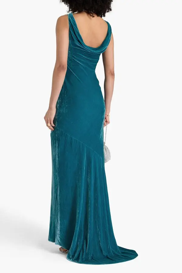 Saloni Asher Draped Velvet Gown