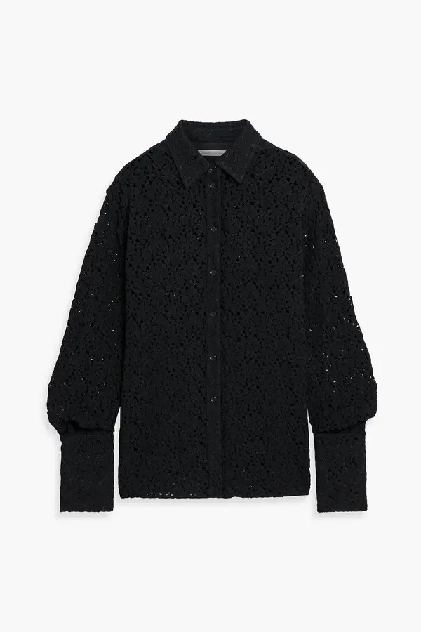 Another Tomorrow Crocheted Cotton Shirt