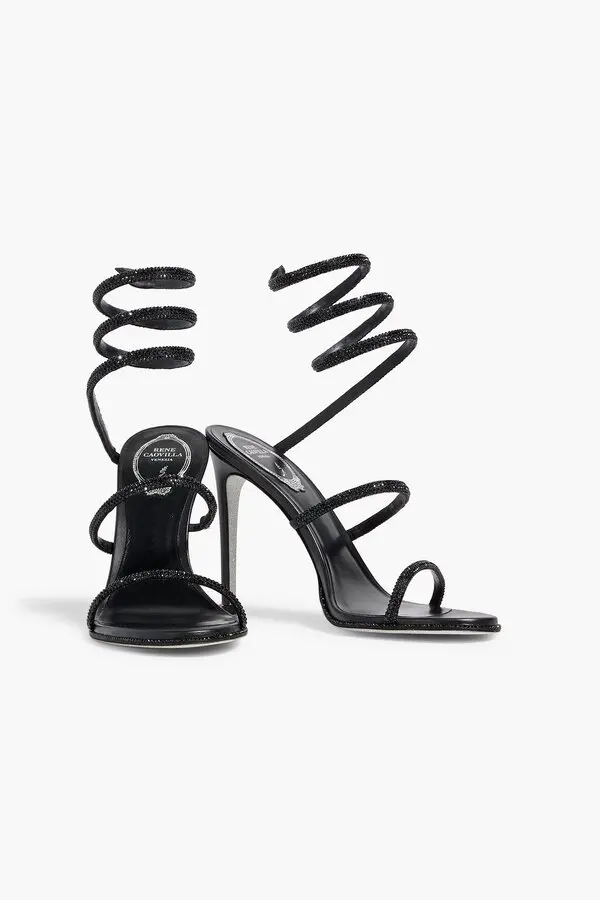 Rene Caovilla Cleo Crystal-embellished Sandals - Black