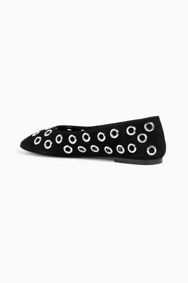 Proenza Schouler Eyelet-embellished Suede Flats