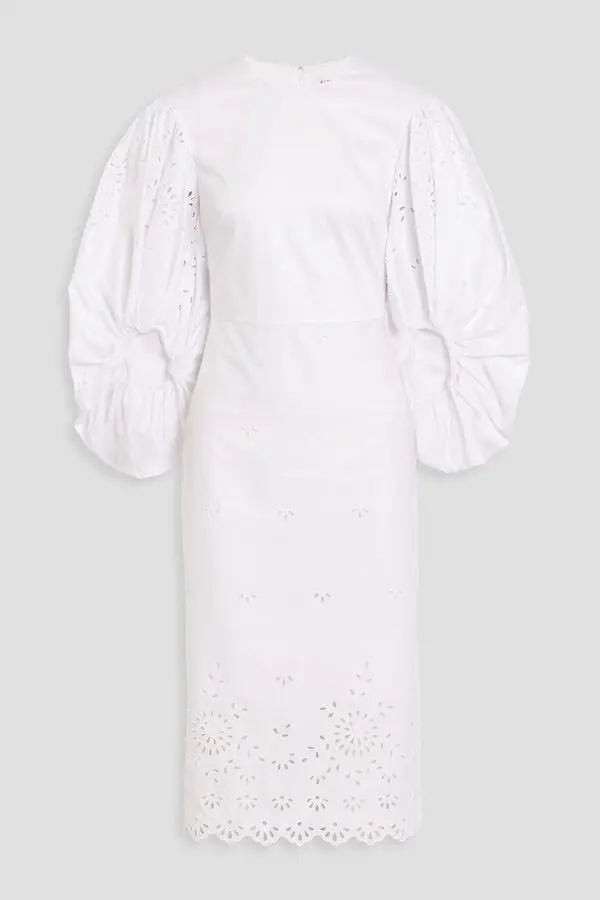 Altuzarra Broderie Anglaise Cotton Midi Dress - White