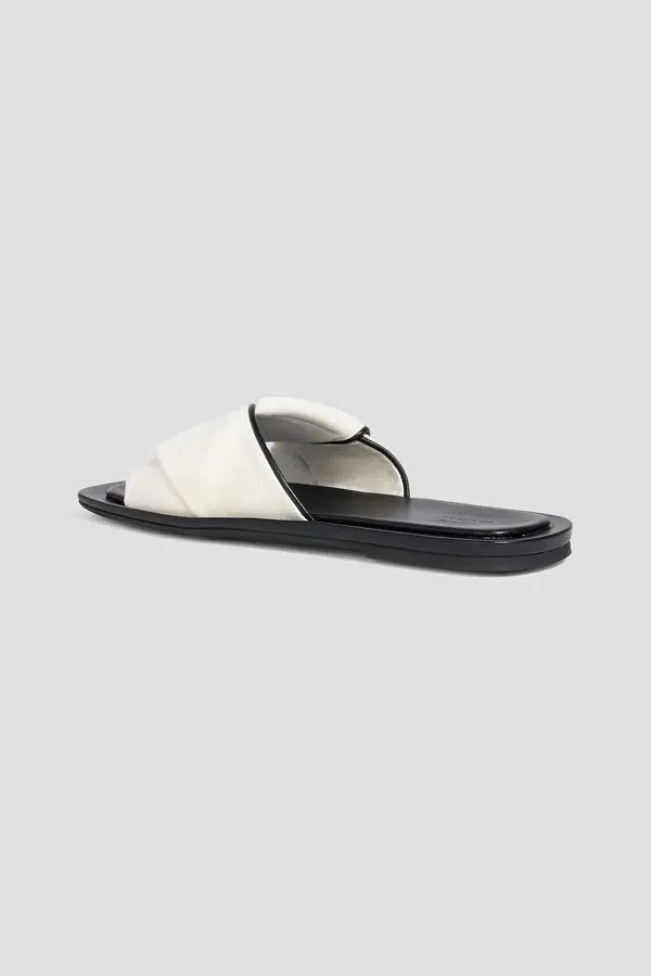 Loulou De Saison Noa Leather-trimmed Faille Slides