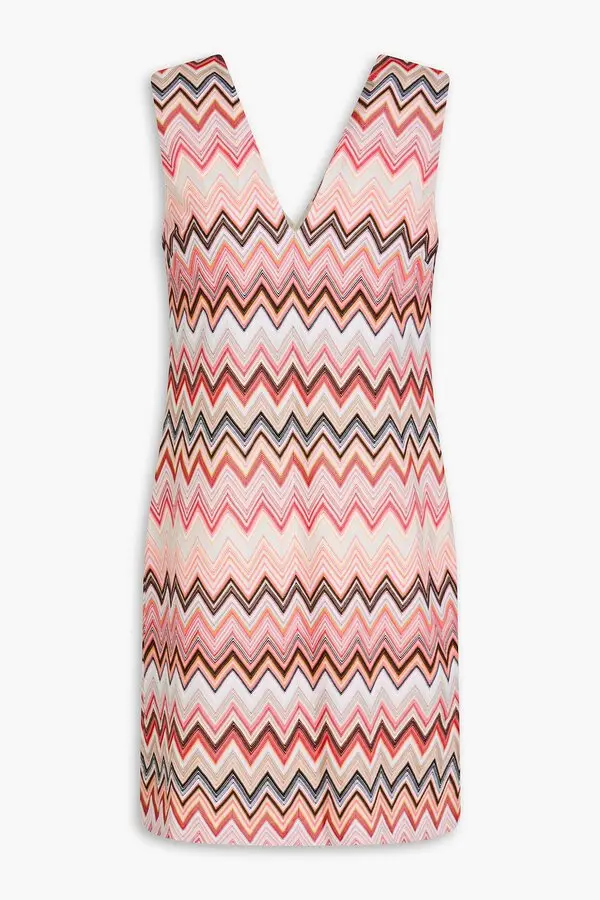 Missoni Crochet-knit Cotton-blend Mini Dress - Coral
