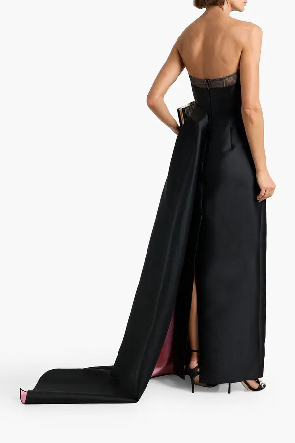 Monique Lhuillier Strapless Draped Gown