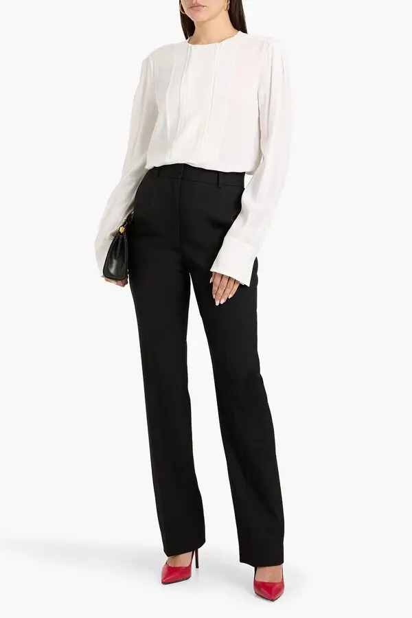 Another Tomorrow Crepe Blouse - White