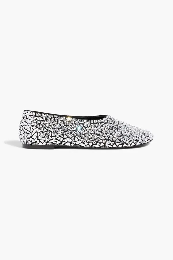 Proenza Schouler Giove Crystal-embellished Leather Ballet Flats