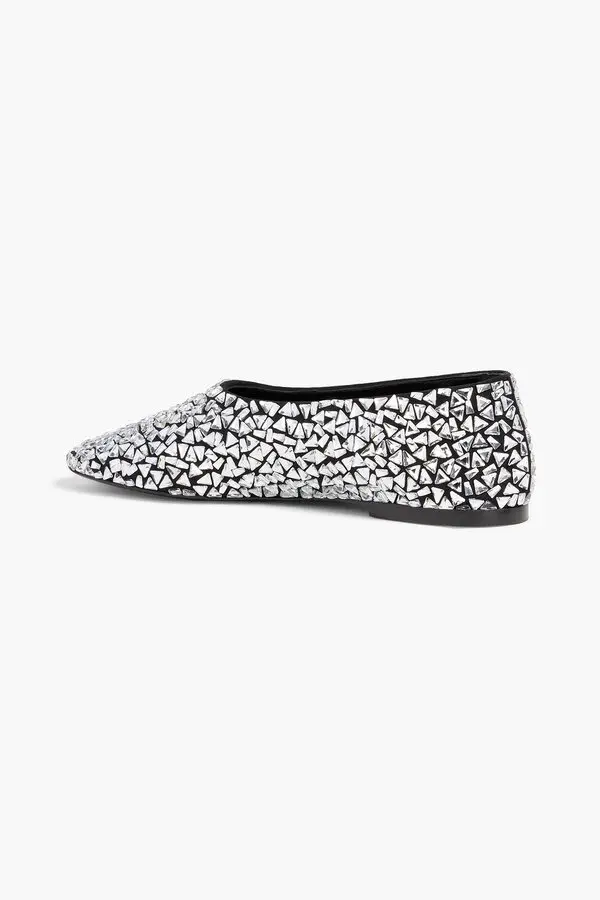Proenza Schouler Giove Crystal-embellished Leather Ballet Flats