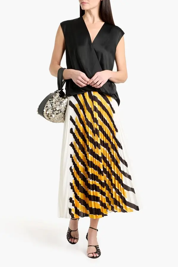 3.1 Phillip Lim Wrap-effect Satin Top - Black
