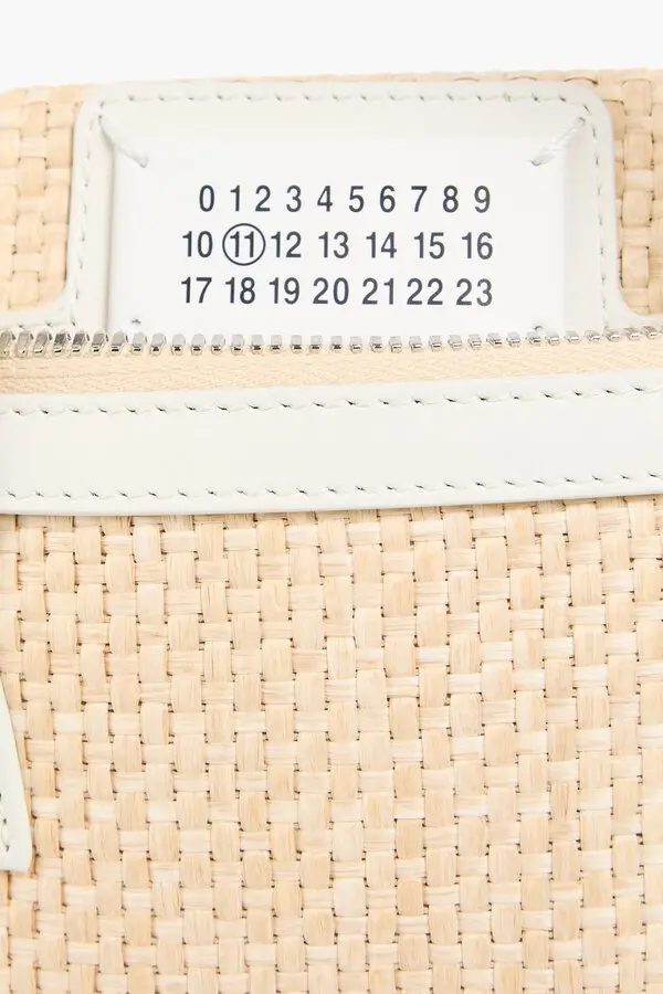 MAISON MARGIELA 5ac Classique Leather And Faux Straw Tote - Beige