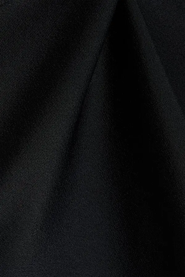 Another Tomorrow Satin-crepe Midi Skirt - Black