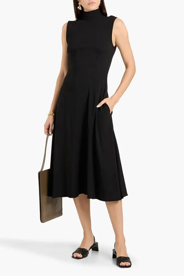 Another Tomorrow Crepe Midi Dress