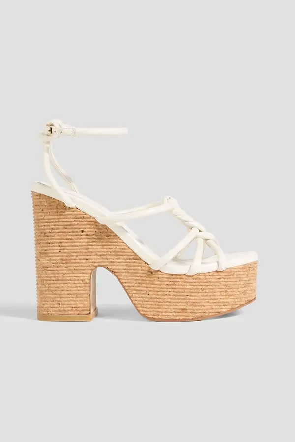 JIMMY CHOO Clare 130 Braided Leather Platform Sandals