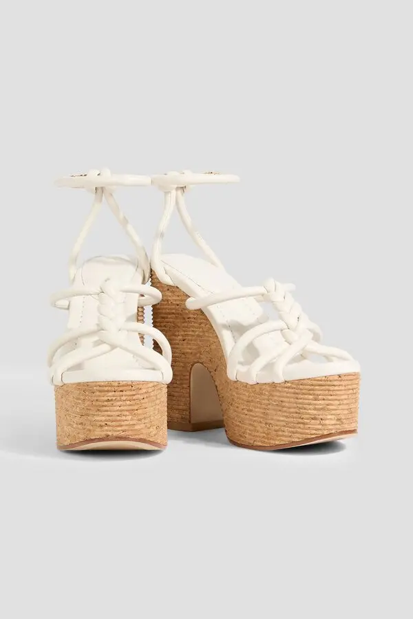 JIMMY CHOO Clare 130 Braided Leather Platform Sandals