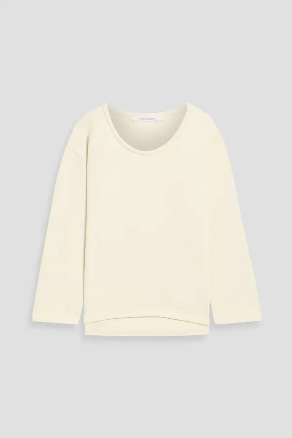 Another Tomorrow Cotton And Lyocell-blend Terry Sweatshirt