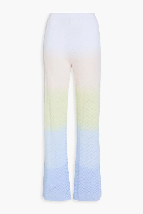 Missoni Crochet-knit Straight-leg Pants - Light Green