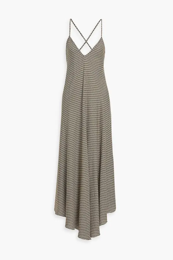 LEMLEM Aluna Printed Crepe De Chine Maxi Slip Dress - Brown