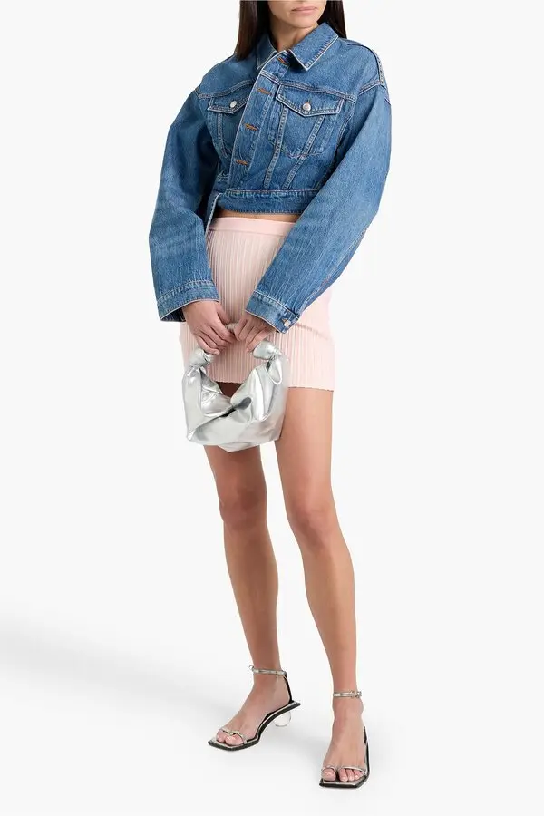 Alexander Wang Ribbed Cotton-blend Mini Skirt - Baby Pink