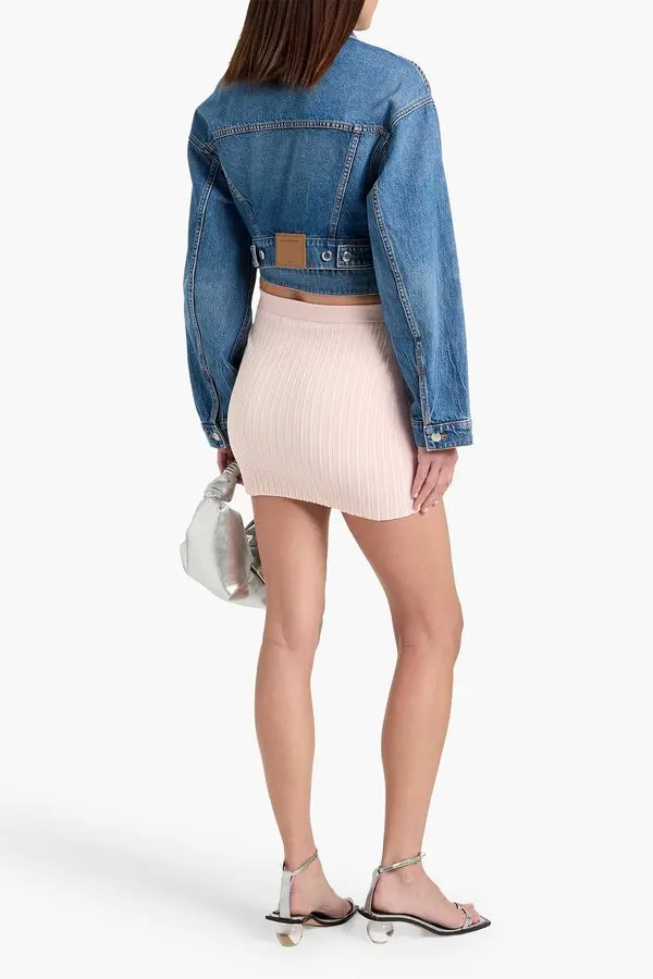 Alexander Wang Ribbed Cotton-blend Mini Skirt - Baby Pink