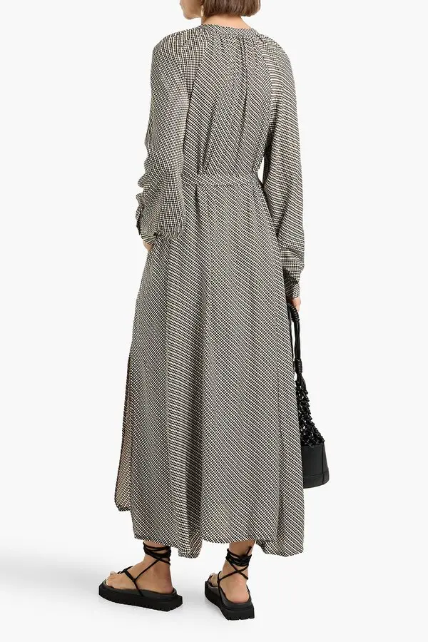 LEMLEM Makeda Belted Printed Crepe De Chine Midi Dress