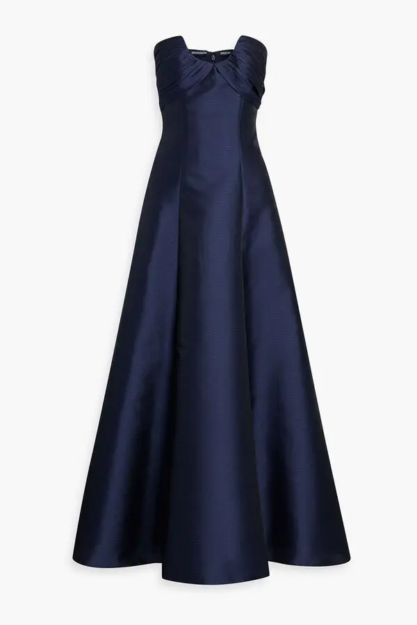 Badgley Mischka Strapless Jacquard Gown