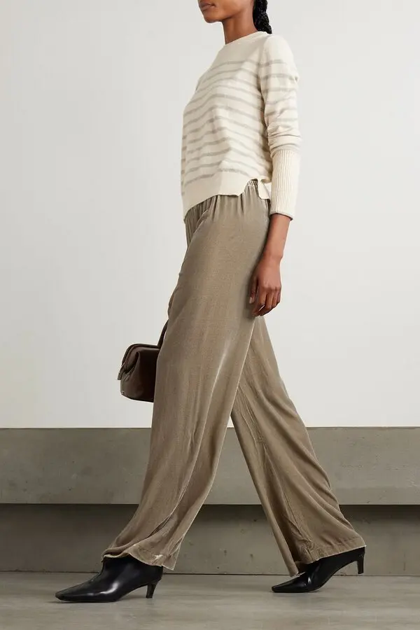 LA LIGNE Velvet Wide-leg Pants