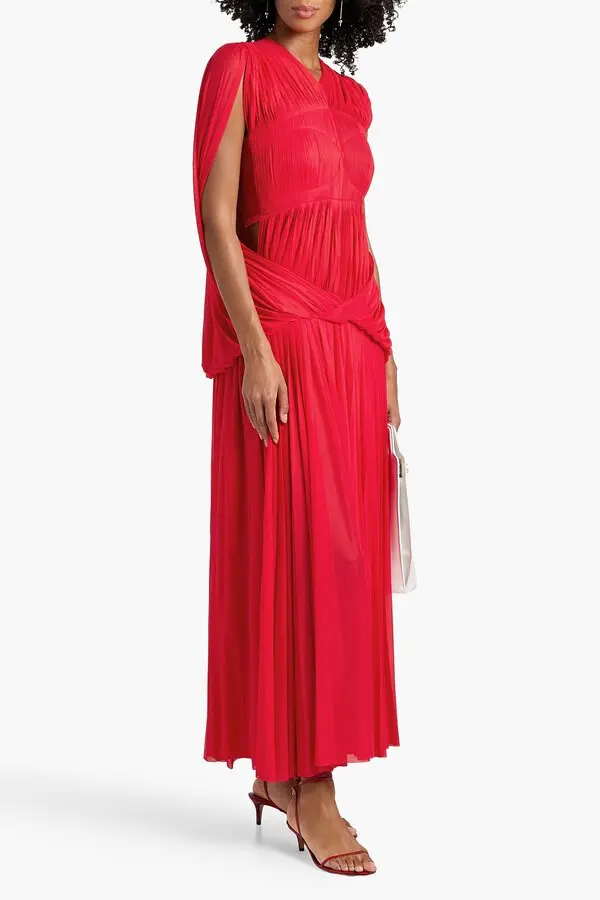 Proenza Schouler Cape-effect Pleated Jersey Maxi Dress
