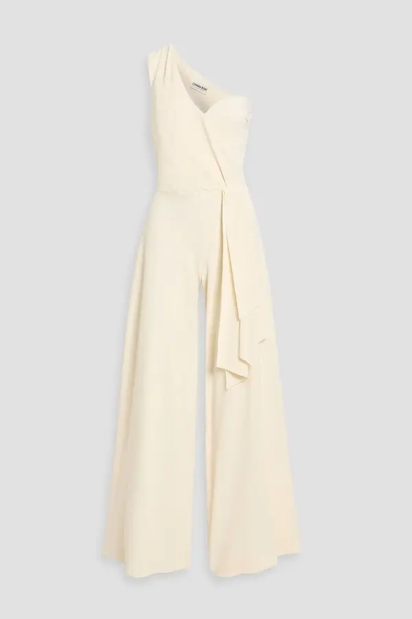 Chiara Boni La Petite Robe One-shoulder Stretch-jersey Wide-leg Jumpsuit - Cream