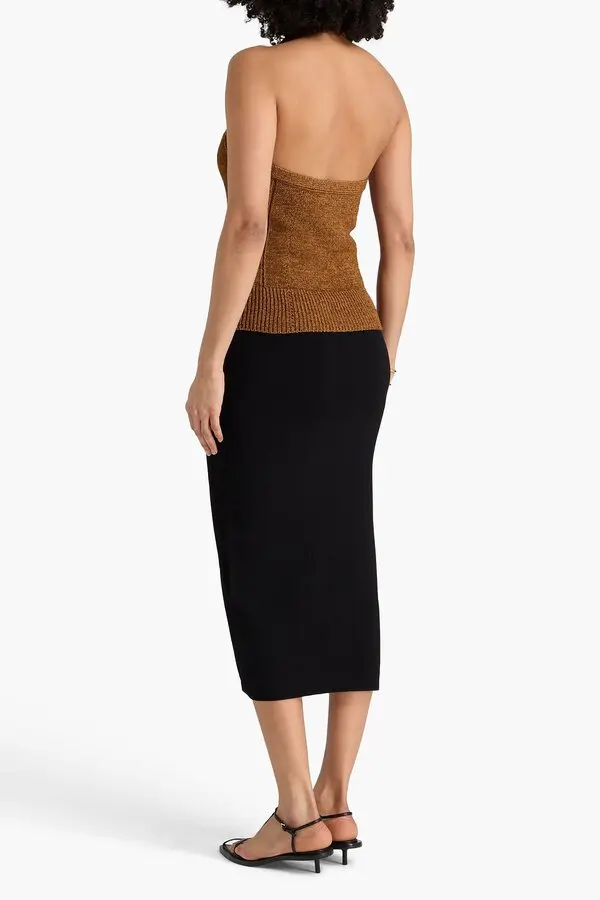 Proenza Schouler Leona Knitted Halterneck Top - Light Brown