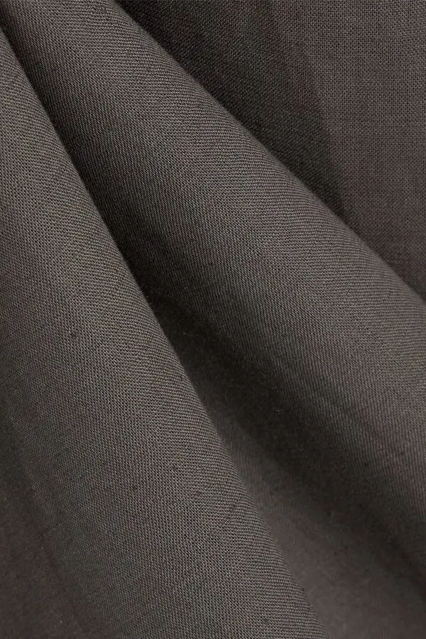 MIKAEL AGHAL Cotton And Linen-blend Midi Skirt - Anthracite