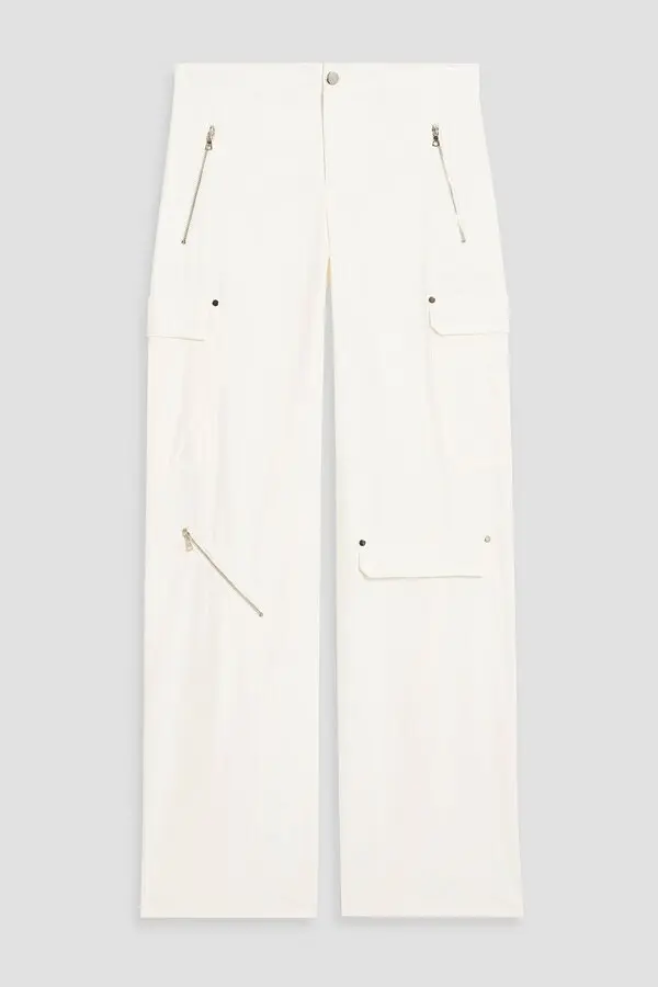 Alice + Olivia Stretch-crepe Cargo Pants - Off-white