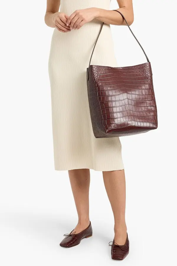 MANSUR GAVRIEL Everyday Cabas Croc-effect Leather Tote