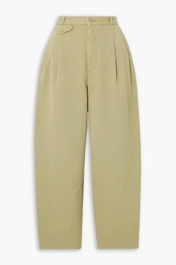 AGOLDE Becker Pleated Cotton-twill Tapered Pants