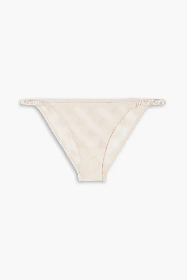 Love Stories Rosie Satintrimmed Polkadot Tulle Lowrise Briefs - Ivory