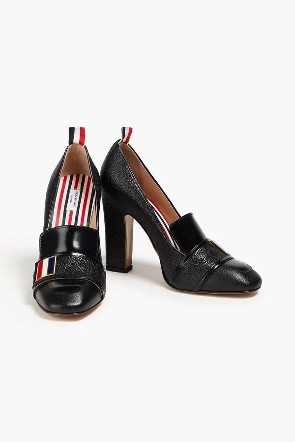 Thom Browne Embellished Pebbled-leather Pumps