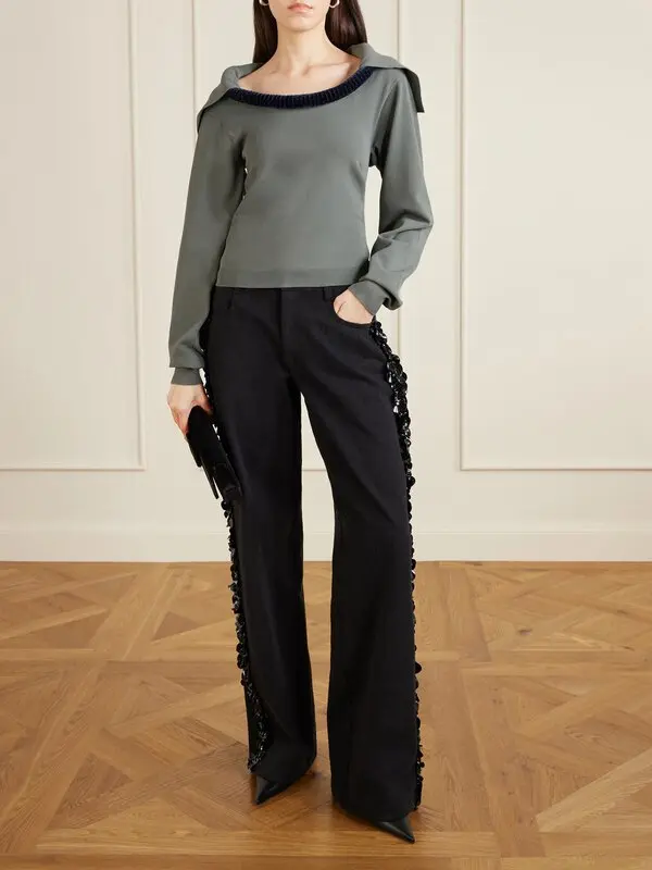 DIOTIMA Burro Embellished Wide-leg Jeans
