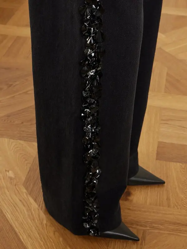 DIOTIMA Burro Embellished Wide-leg Jeans