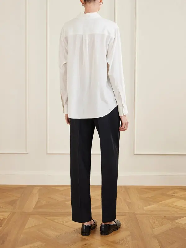 BLAZÉ MILANO Kris Anabas Pinstriped Silk Shirt