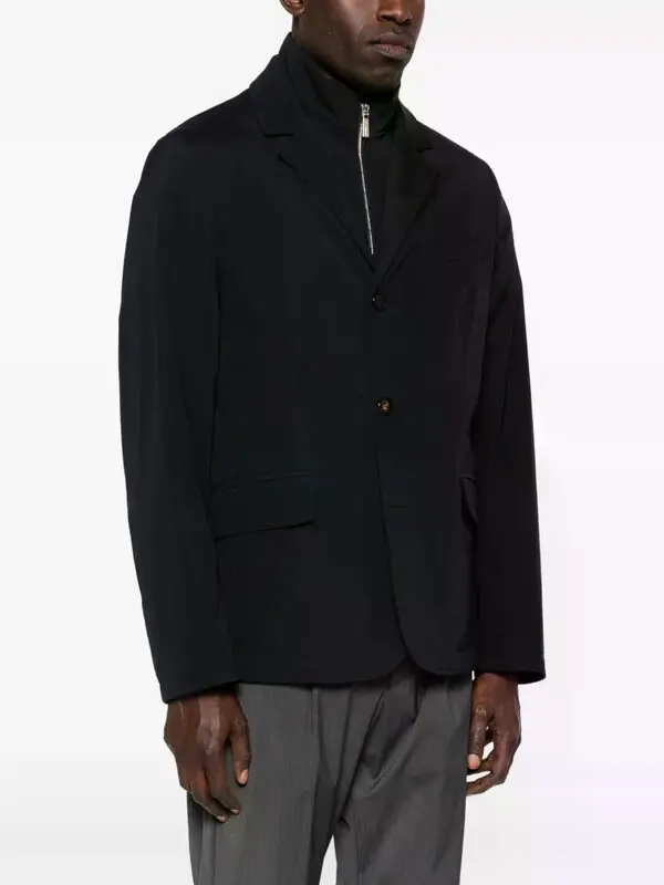MOORER Button Zip Jacket - Blue
