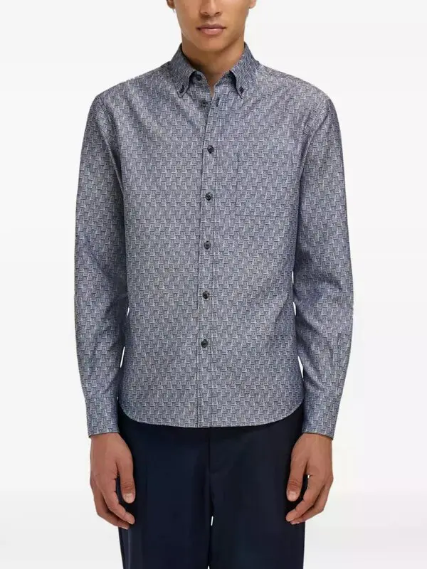 FERRAGAMO Monogram Button-down Shirt